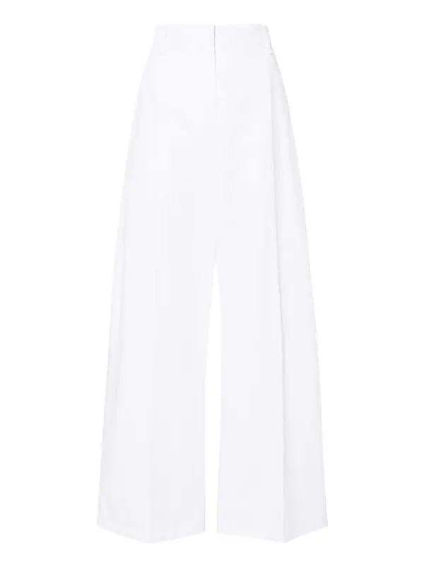 Sportmax Wide Leg Cotton Trousers - White