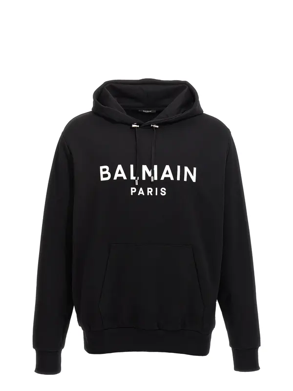 Balmain Logo-print Hoodie - White/black