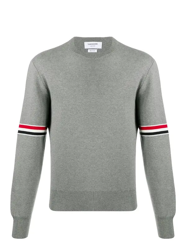 Thom Browne Rwb Cotton Sweater - Grey