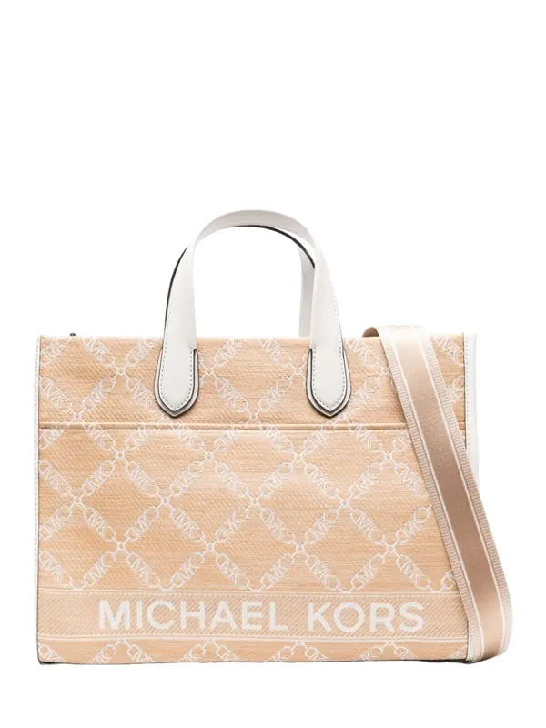 Michael Kors Gigi Rafia Large Tote Bag - Beige