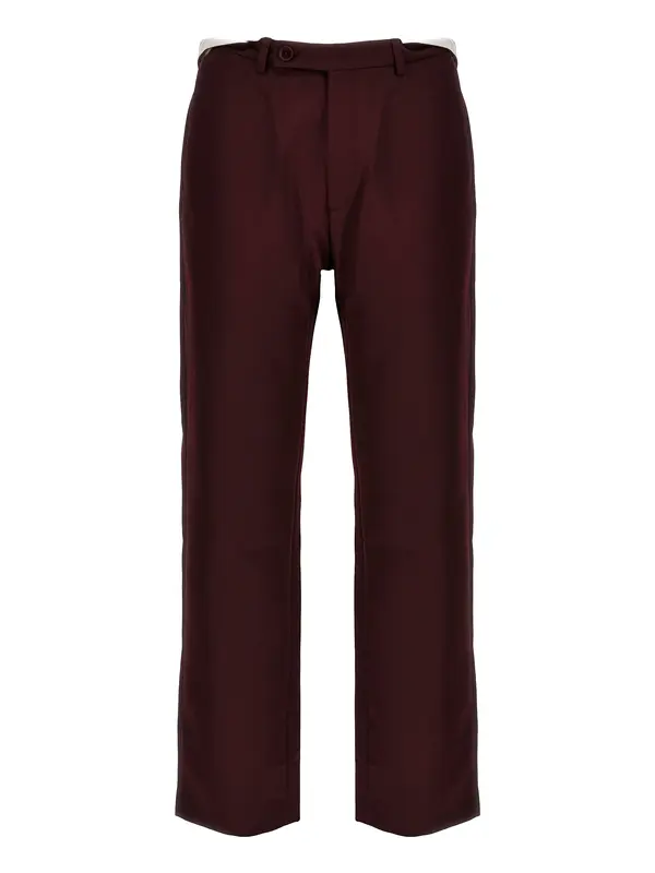 Martine Rose Rolled Waistband Trousers - Bordeaux