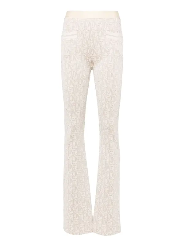 Palm Angels Monogram Jacquard Knit Trousers - White
