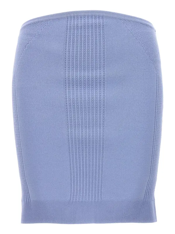 Herve Leger Mix Mini Skirt - Light Blue