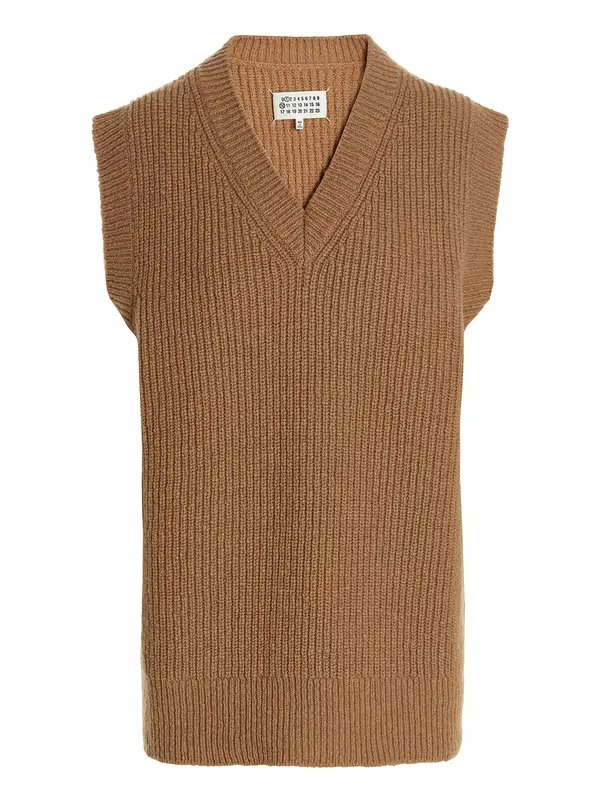 MAISON MARGIELA V-neck Vest - Beige