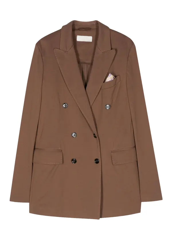 CIRCOLO 1901 Double-breasted Pique Jacket - Brown