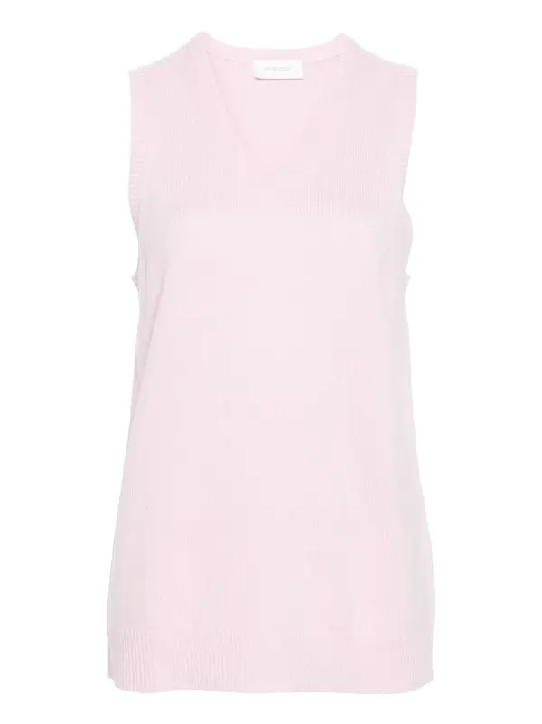 Sportmax V-neck Wool Vest - Pink
