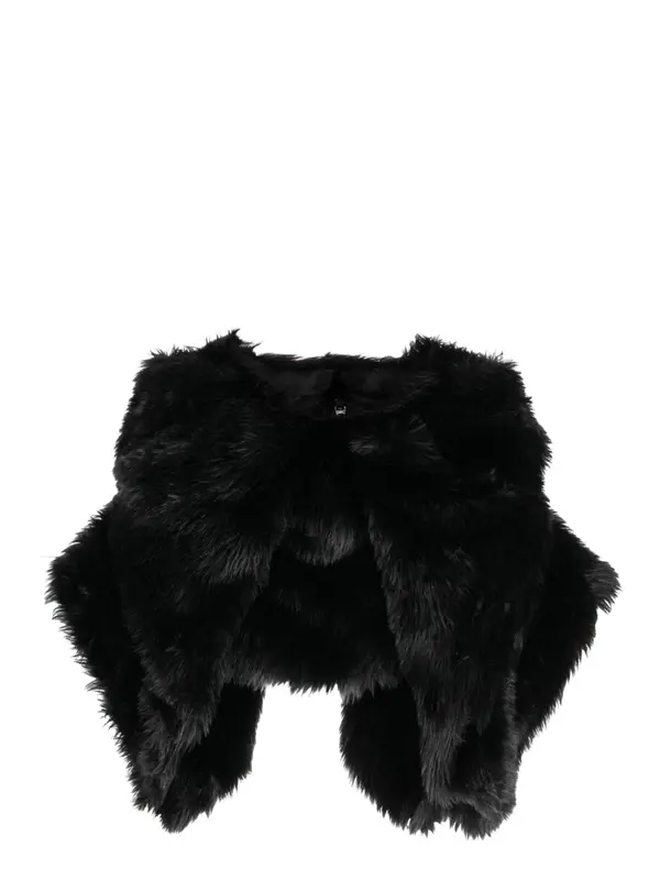 Comme Des Garçons Faux Fur Cropped Jacket - Black