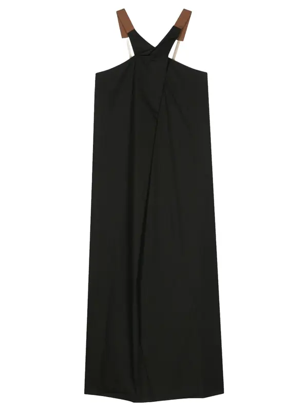 ALYSI Poplin Long Dress - Black