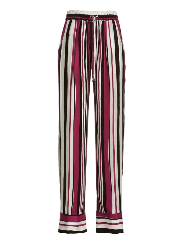 Kiton Striped Silk Pants - Multicolor