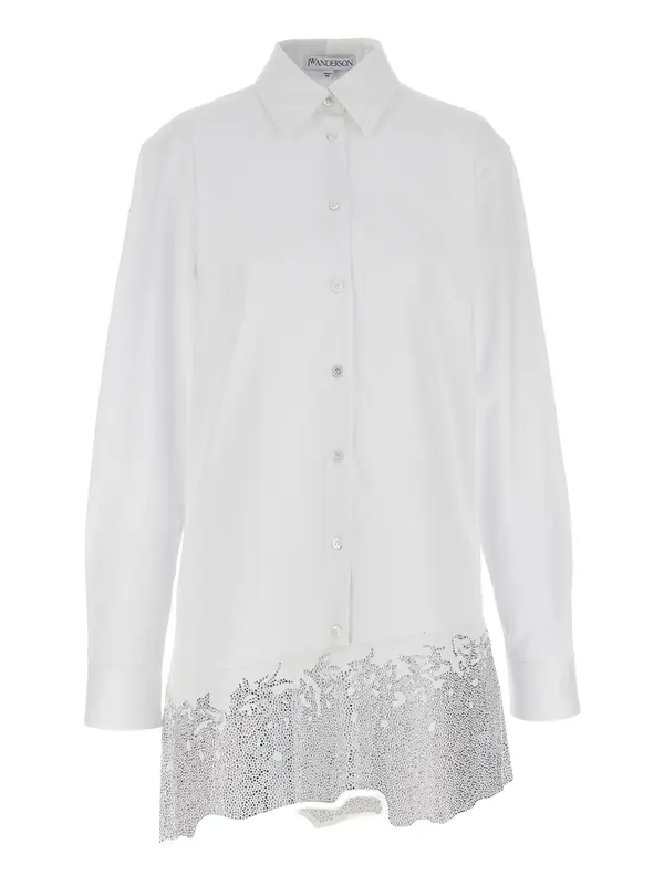 J.W.ANDERSON Rhinestone-embellished Shirt Dress - White