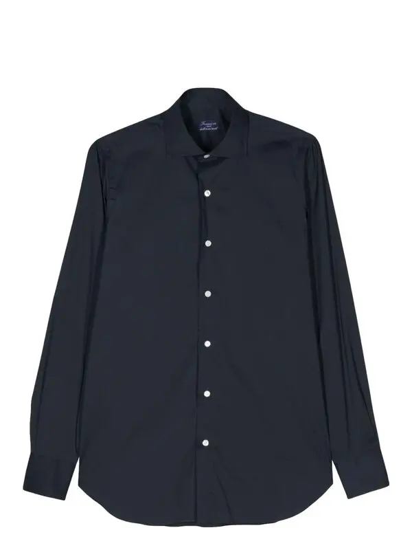 FINAMORE 1925 Regular Fit Cotton Shirt - Blue