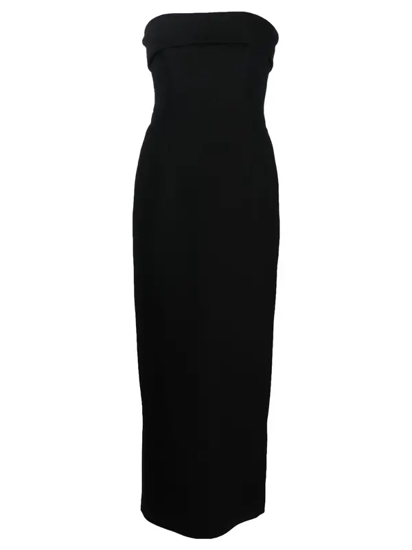 THE NEW ARRIVALS ILKYAZ OZEL Strapless Long Gown - Black