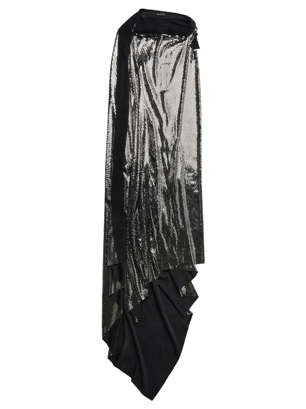 Balenciaga Metallic Effect Midi Gown - Black