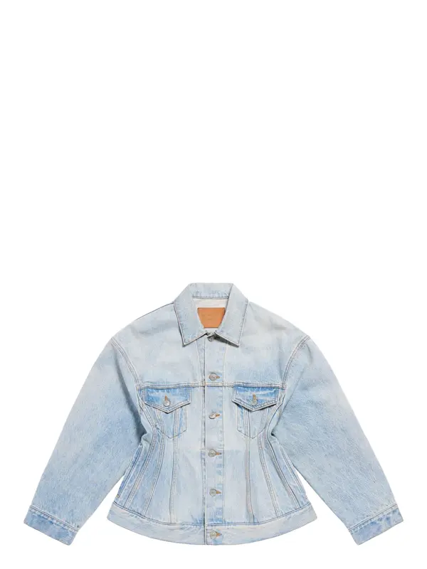 Balenciaga Hourglass Denim Jacket - Clear Blue