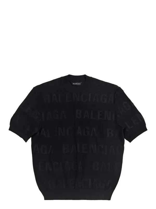 Balenciaga Allover Logo Top - Black