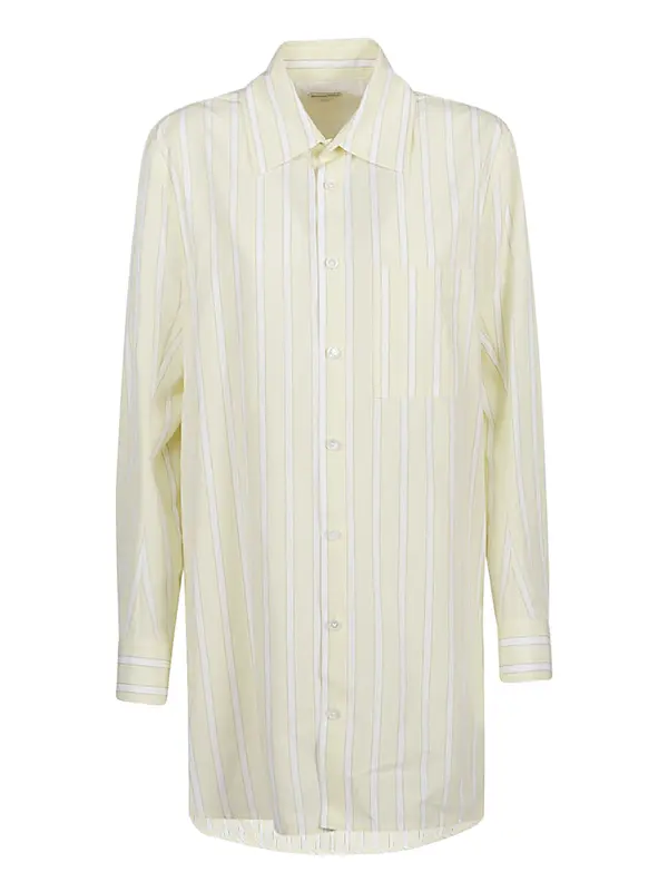Bottega Veneta Striped Linen Shirt - Kaki