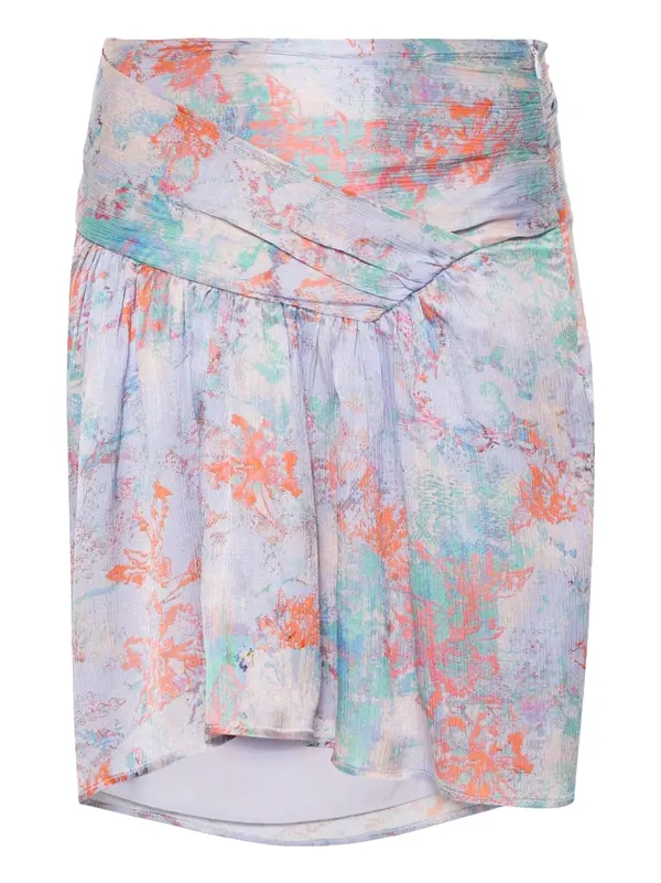 IRO PARIS Floral Print Silk Mini Skirt - Lilac