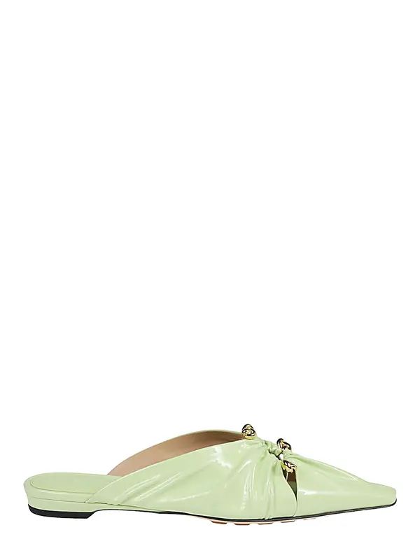 Bottega Veneta Bunnie Leather Mules - Green