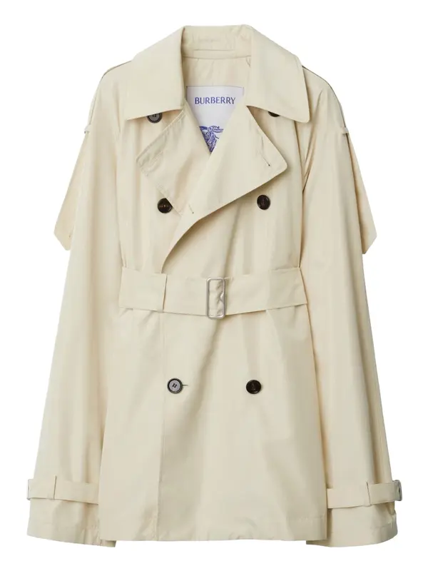Burberry Silk Short Trench Coat - White