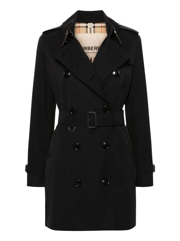 Burberry Kensington Cotton Trench Coat - Black