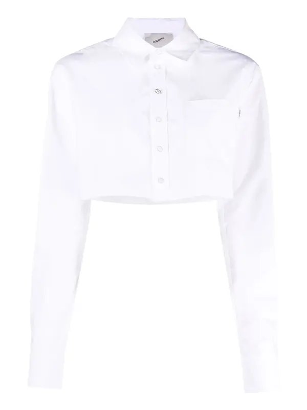 Coperni Cotton Cropped Shirt - White