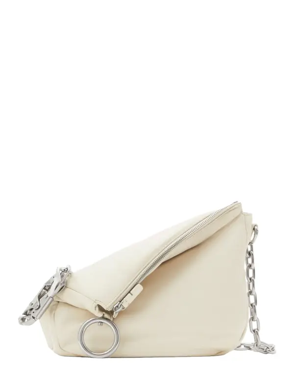 Burberry Knight Small Leather Shoulder Bag - White