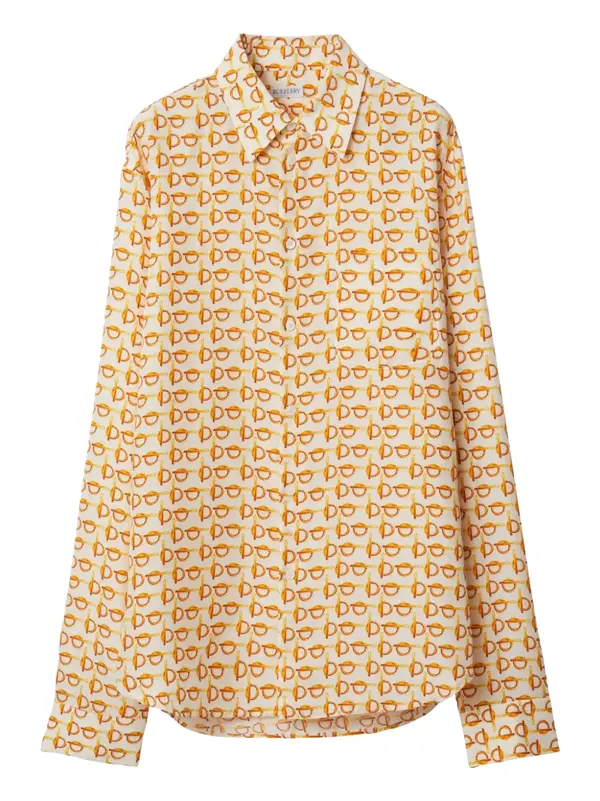 Burberry Printed Silk Shirt - Golden