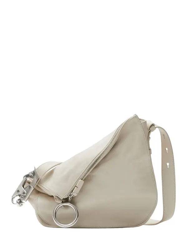 Burberry Knight Small Leather Shoulder Bag - White