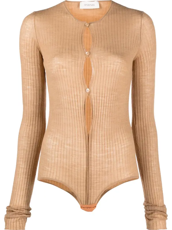Sportmax Wool Blend Bodysuit - Beige