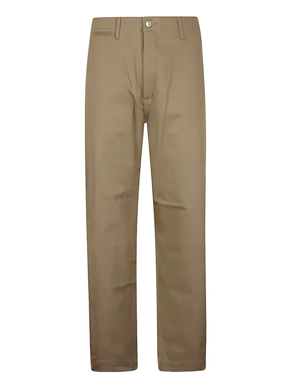 Edwin Cotton Wide Leg Trousers - Brown