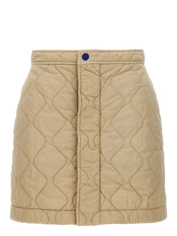 Burberry Quilted Nylon Skirt - Beige