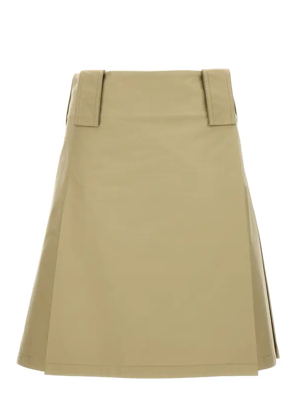 Burberry Pleated Cotton Skirt - Beige