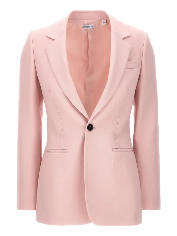 Burberry Single-breasted Tailored Blazer - Pink