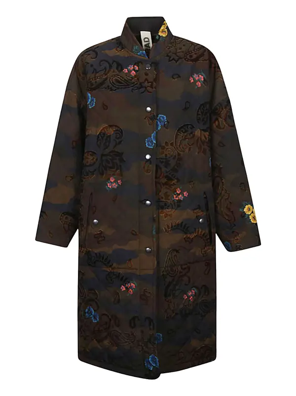 KONRAD Petra Camouflage Print Overcoat - Green