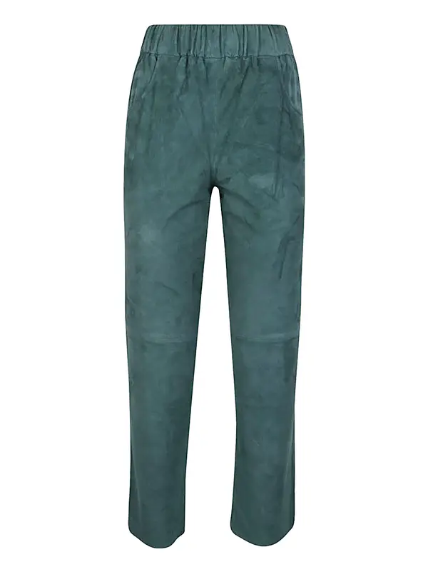 VIA MASINI 80 Suede Trousers - Green