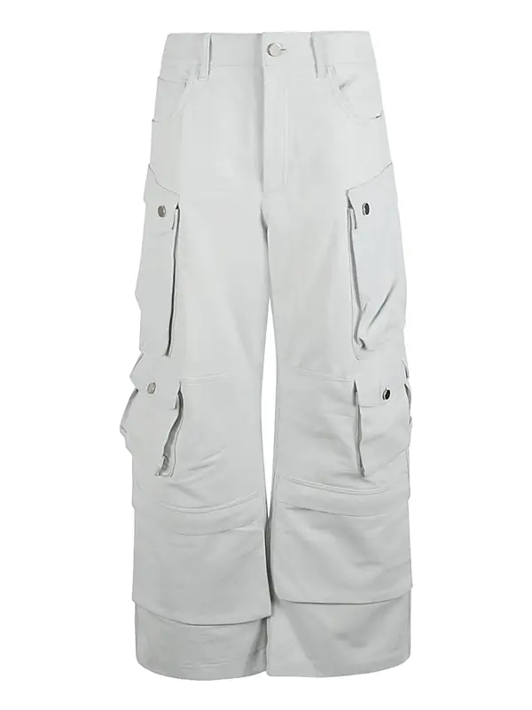 FERMAS.CLUB Leather Cargo Trousers - White