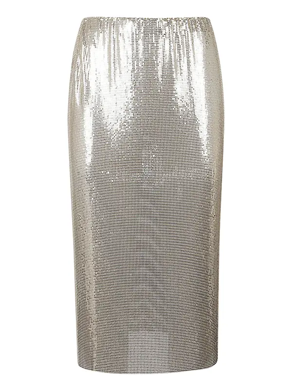 Sportmax Metallic Knit Midi Skirt - Golden