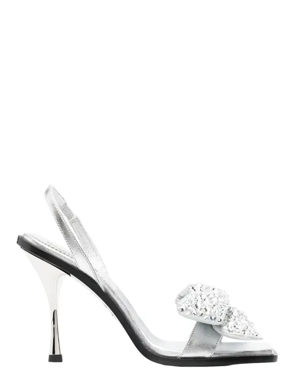 Dsquared2 Rhinestone Embellished Heeled Sandals - Silver