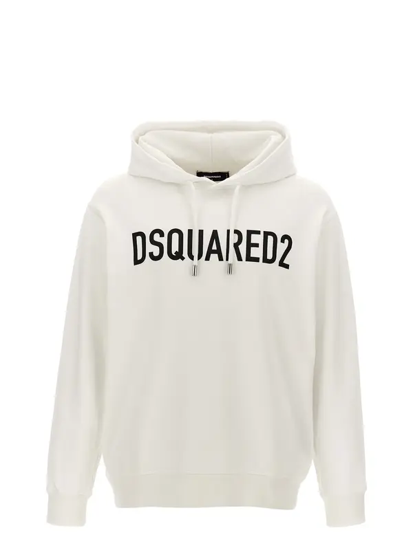Dsquared2 Logo Print Hoodie - White/black