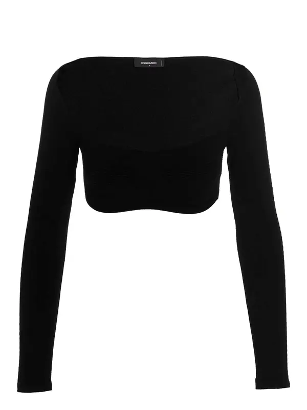 Dsquared2 Ribbed Cropped Sweater - Black