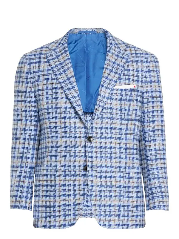 Kiton Graph Check Sport Coat - Blu
