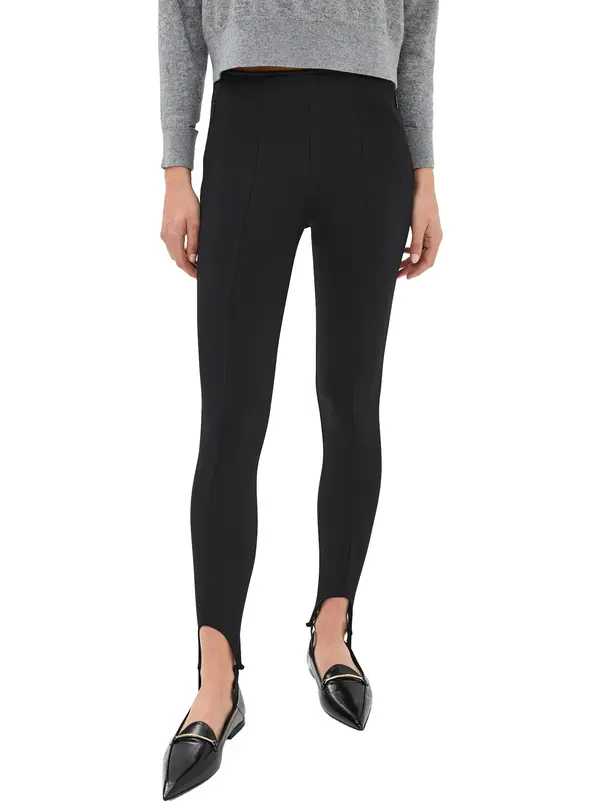 Tibi Compact Ultra Stretch Knit Stirrup Leggings - Black