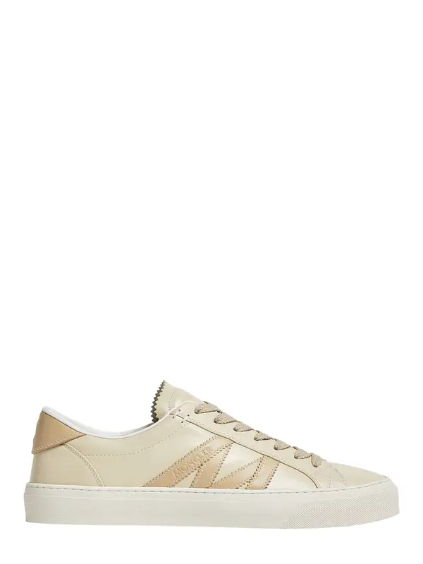 Moncler Monaco Leather Low-top Sneakers - Natural