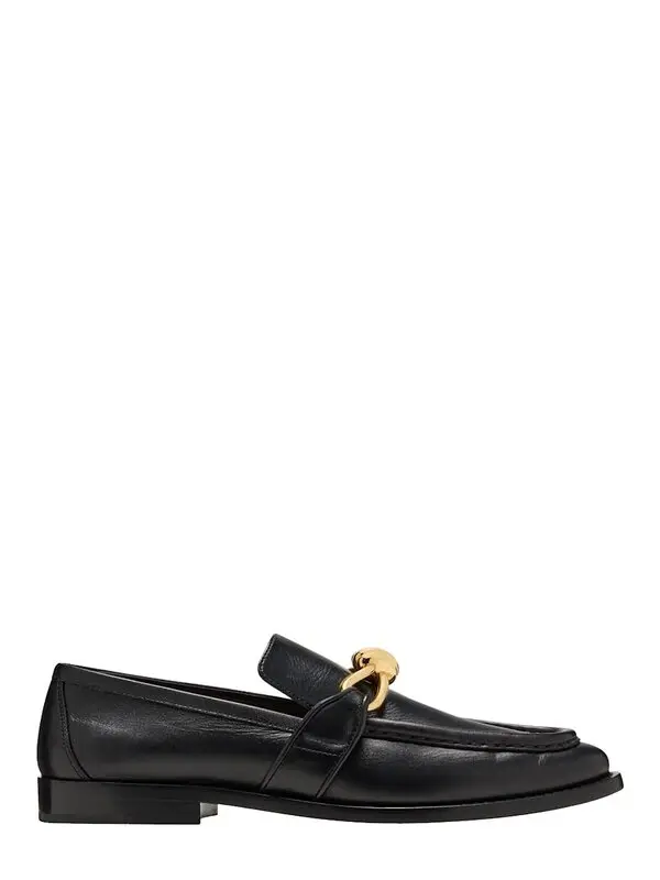 Bottega Veneta Astaire Metallic Knot Leather Loafers - Black