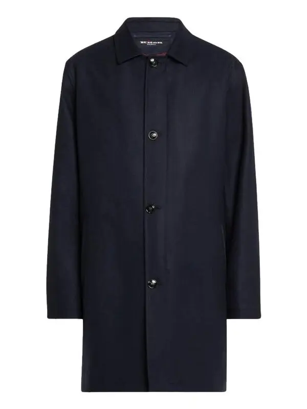 Kiton Cashmere Concealed-zip Car Coat - Navy