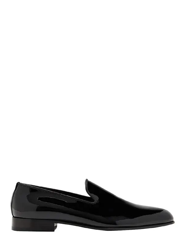 Brioni Patent Leather Venetian Loafers - Black