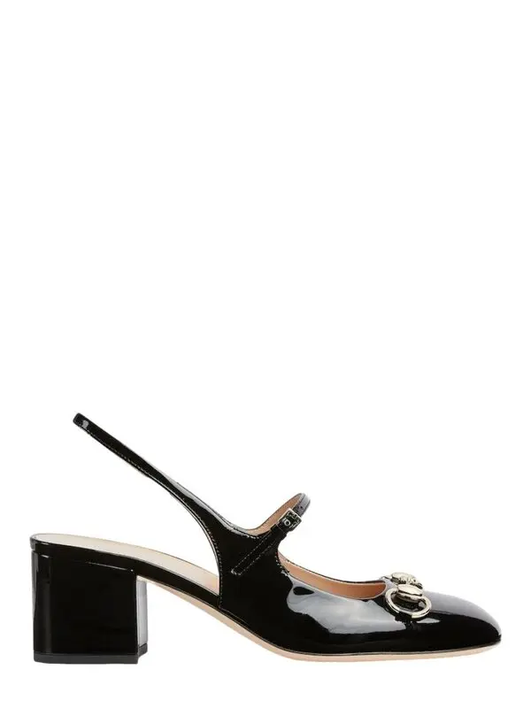 Gucci Horsebit Patent Leather Pump - Black