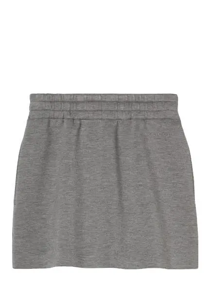 Gucci Viscose Jersey Mini Skirt With Embroidery - Grey