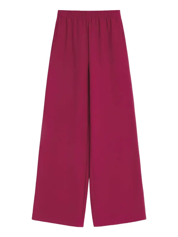 Valentino Garavani Silk Wide-leg Trousers - Red
