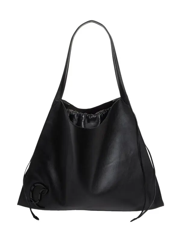 CHRISTIAN LOUBOUTIN Le 54 Leather Drawstring Tote - B380 Black/ Black/ Black